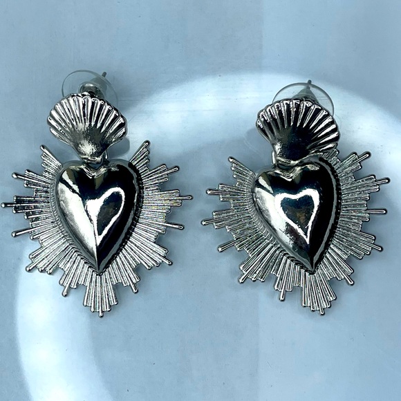 Anthropologie | Jewelry | New Silververa Heart Earrings | Poshmark